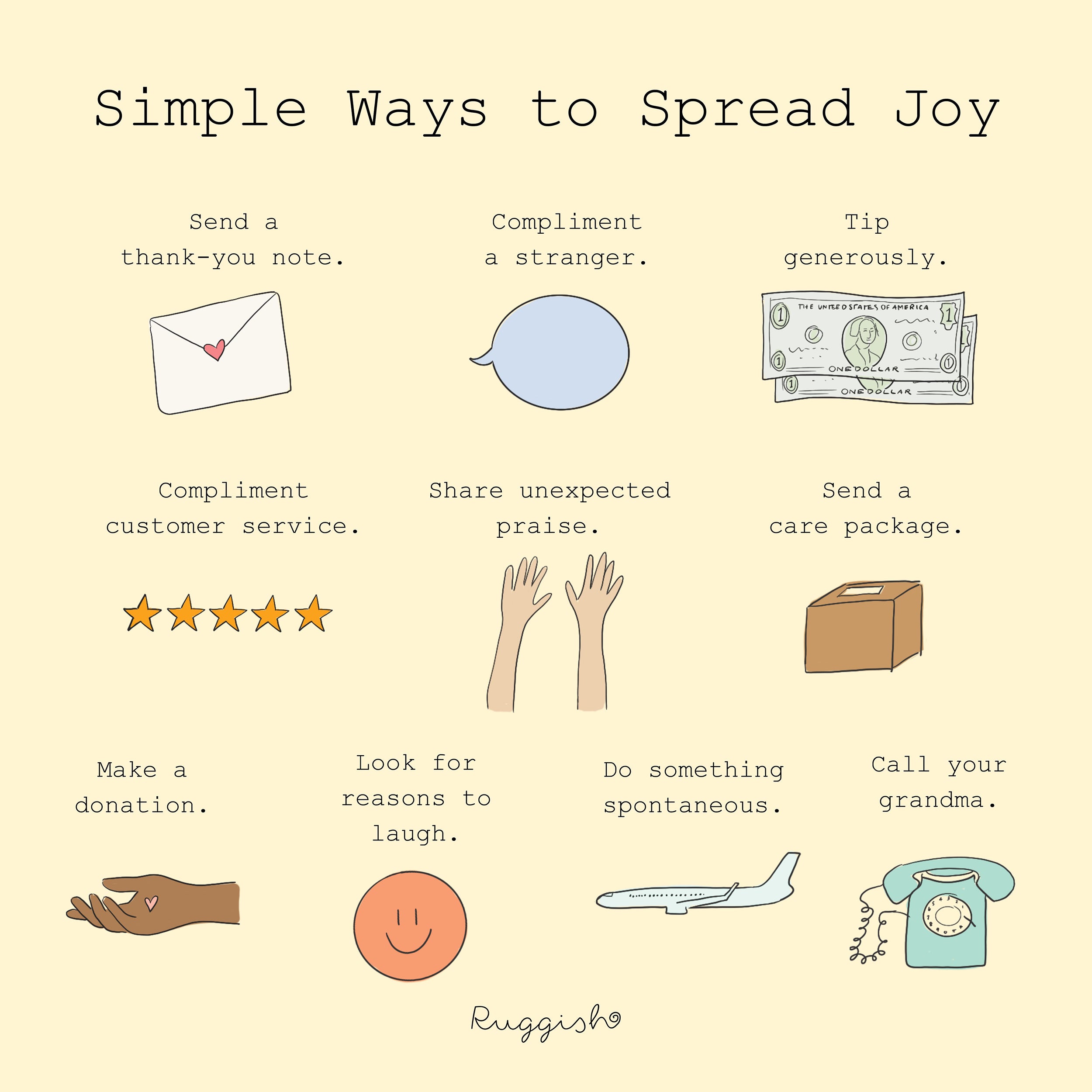 Simple Ways to Spread Joy – Ruggish Co